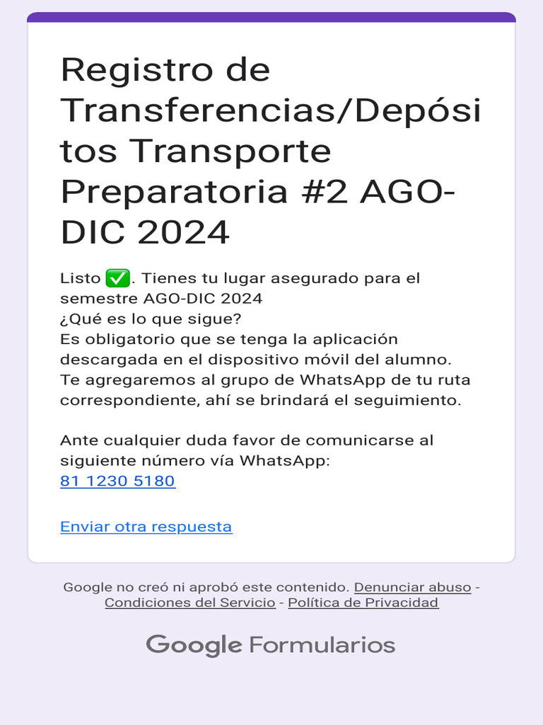 Registro Transporte Prepa 2024 | PDF | Finanzas y dinero | Informática