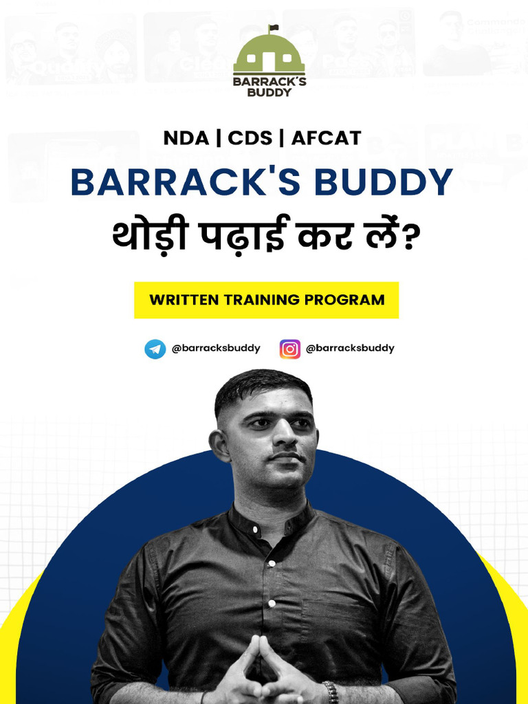Barrack's Buddy - WRITTEN TRAINING PROGRAM | PDF