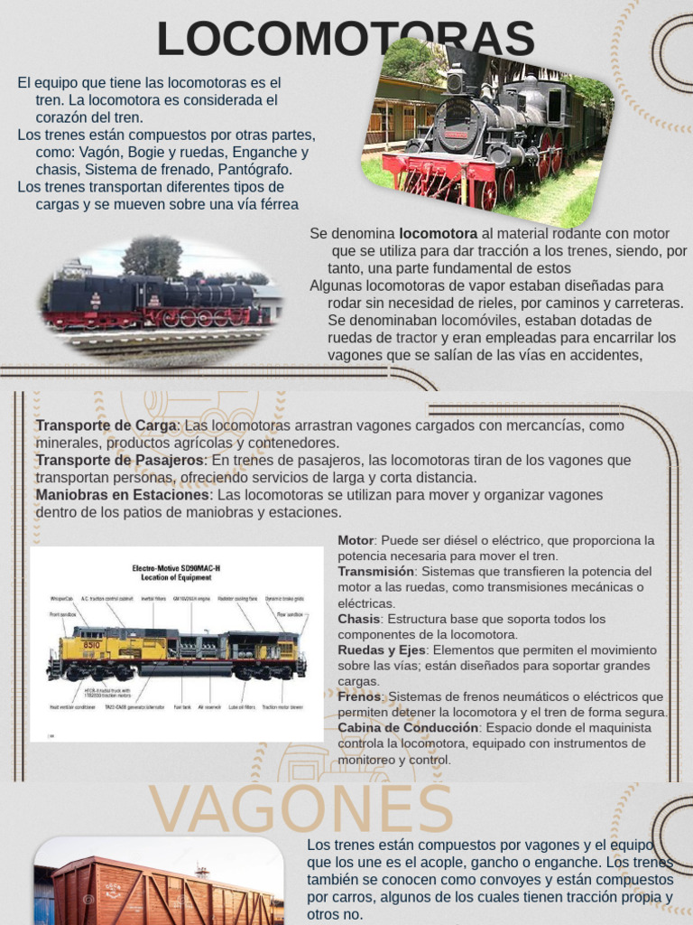 Partes y Tipos de Locomotoras y Trenes | PDF | Locomotoras | Tren