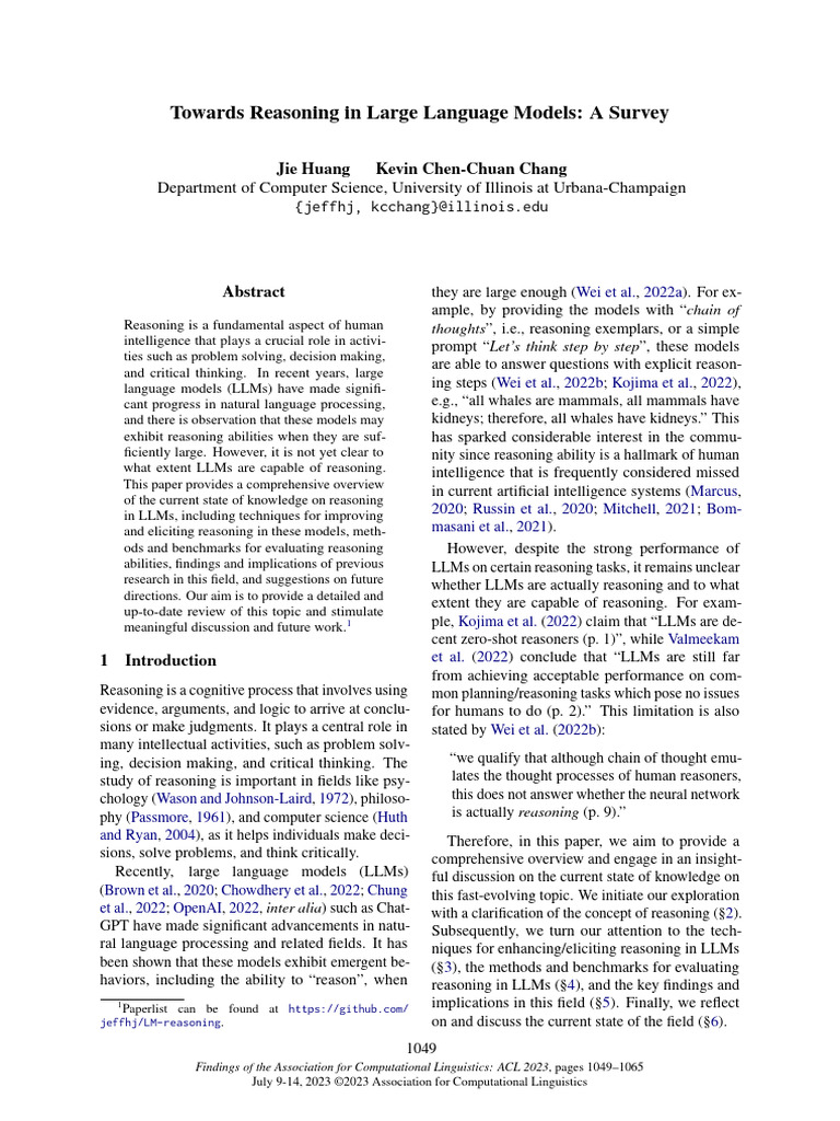 2023.findings-Acl.67 Towards Reasoning in Large Language Models A ...