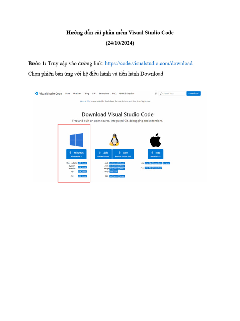 Hướng dẫn cài phần mềm Visual Studio Code | PDF
