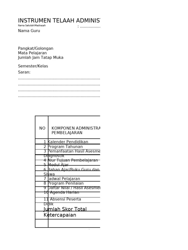 PDF 01 Instrumen Supervisi Guru SMP Kurmer Compress1 | PDF PDF 01 Instrumen Supervisi Guru SMP Kurmer Compress1 | PDF