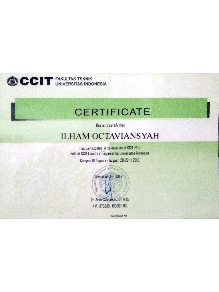 Certificate CCIT | PDF