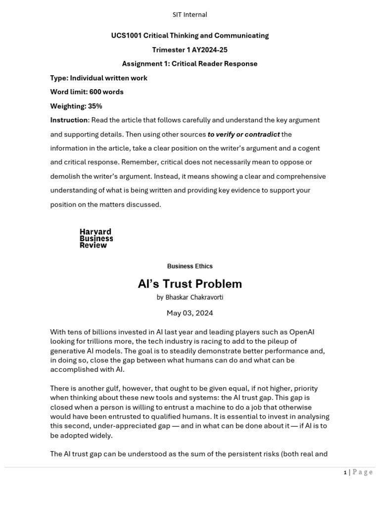 Assignment1-Critical Reader Response | PDF | Artificial Intelligence ...