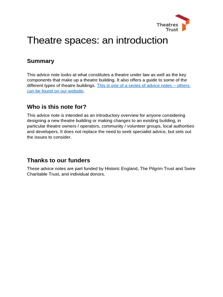 Theatre Design for Owners & Developers | PDF