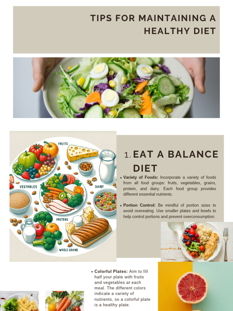 Balanced Diet Tips for Healthy Living | PDF | Healthy Diet | Whole Grain