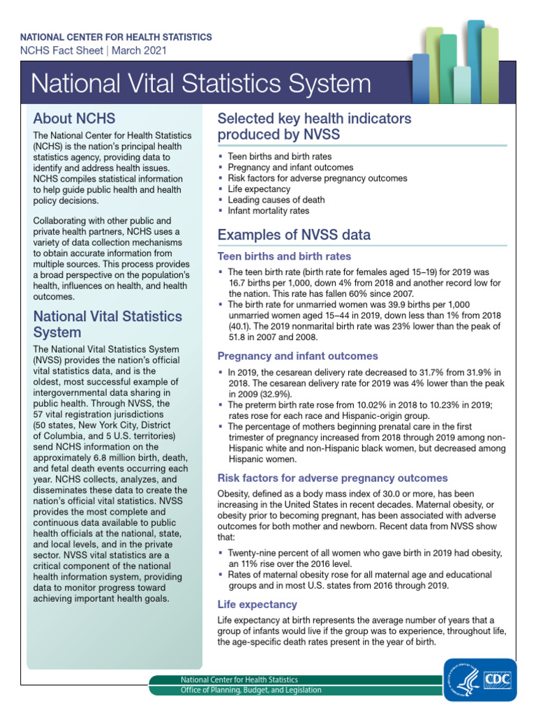 factsheet_nvss | PDF | Pregnancy | Infant Mortality