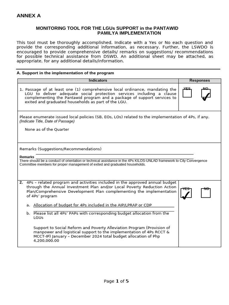 Pantawid-Monitoring-Tool (2nd Quarter 2024) - For Review | PDF ...