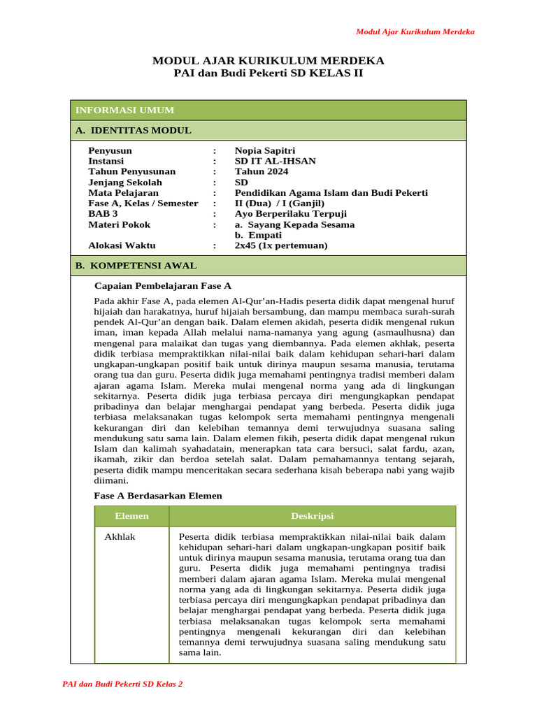Modul Ajar yang ada pse dan teknik Stop | PDF