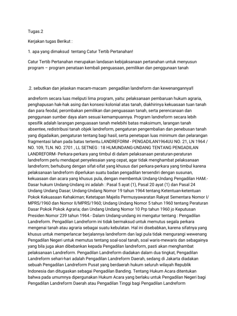 Tugas.2 ADMINISTRASI PERTANAHAN | PDF | Pengelolaan Keuangan & Uang
