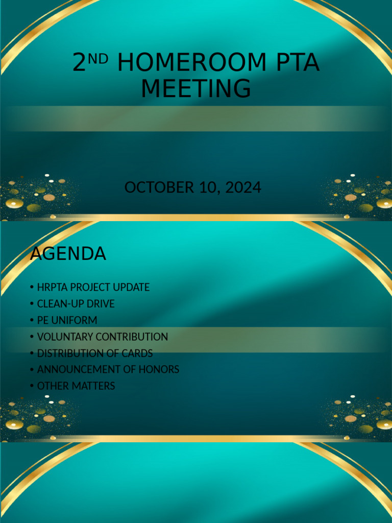 2ND HOMEROOM PTA MEETING | PDF