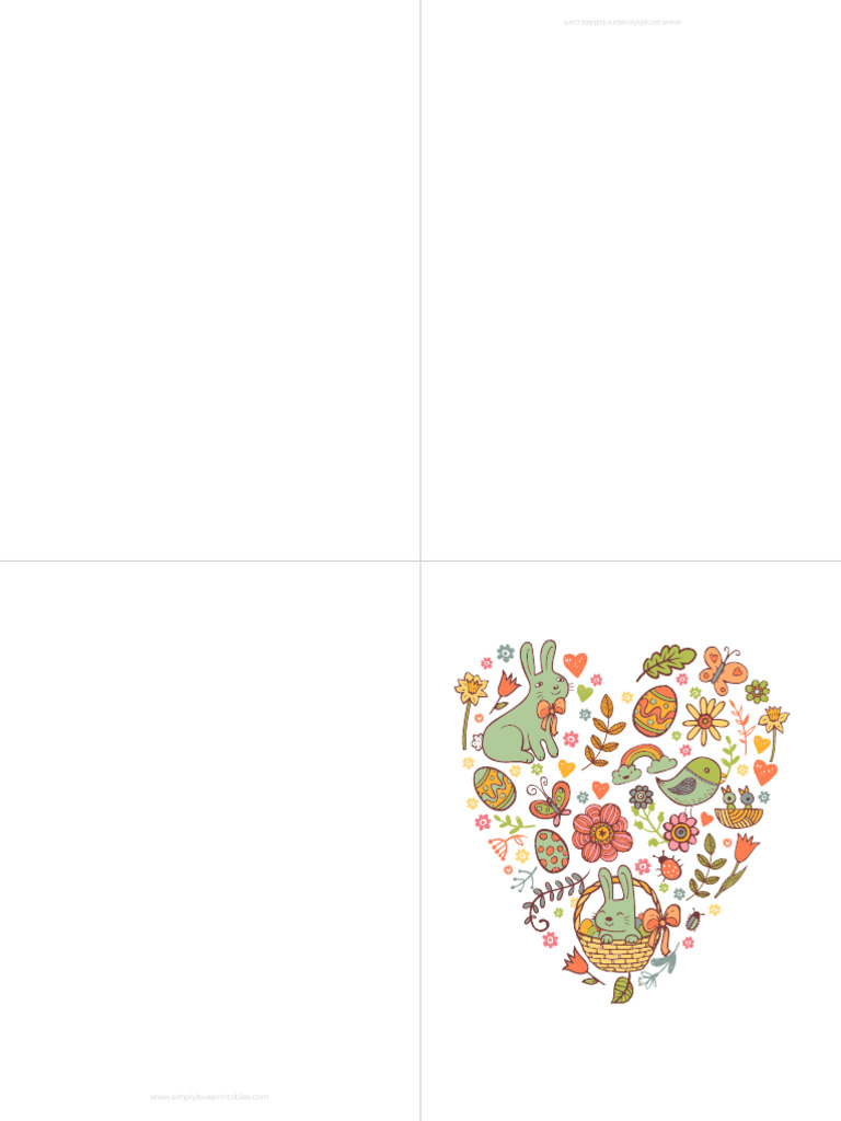 Simply Love Printables Heart Easter Card | PDF