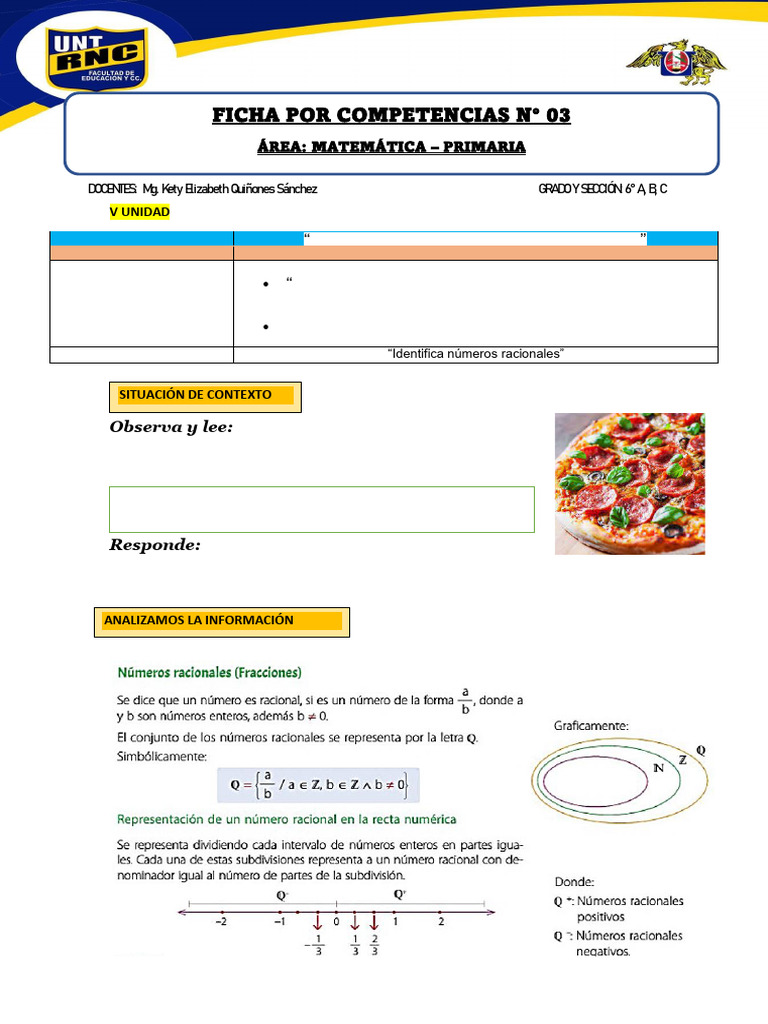 Ficha 03 Conjunto de Números Racionales | PDF | Número racional