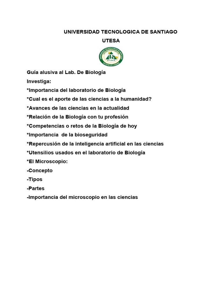 Guia Sobre Lab. de Biologia | PDF