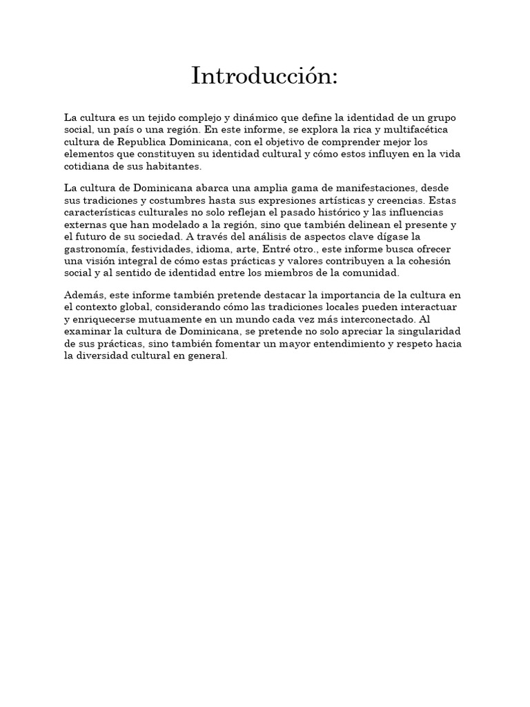 Cultura Dominicana: Identidad y Tradición | PDF | República Dominicana ...