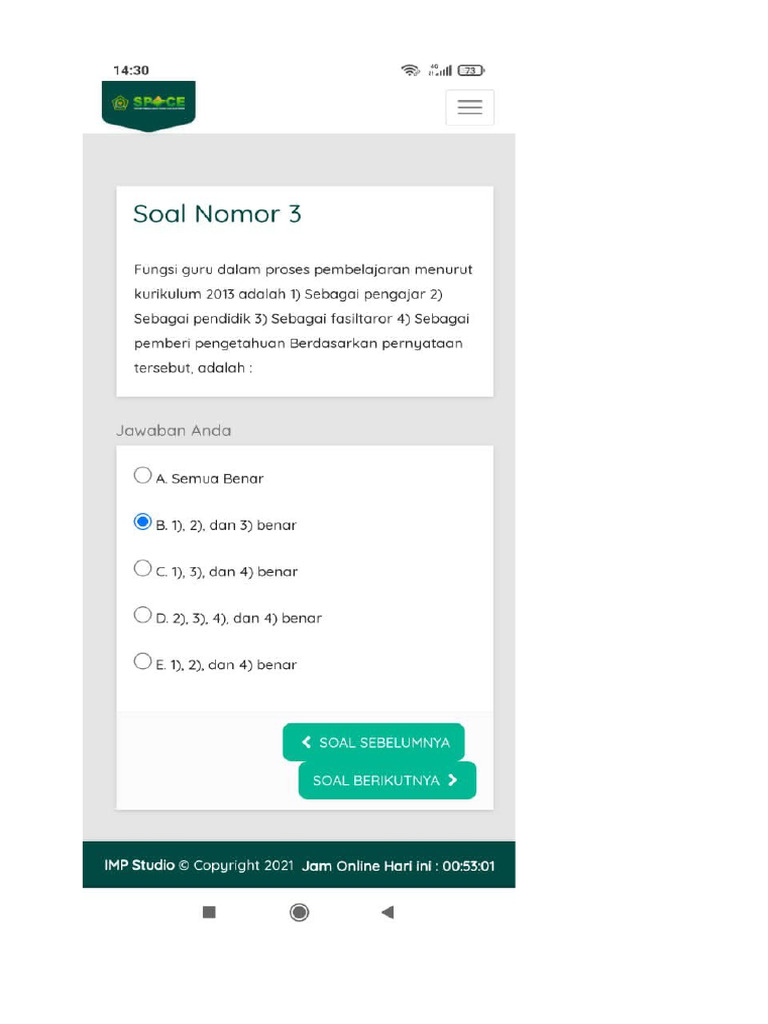 Tes Formatif KB 2 Teori Belajar | PDF