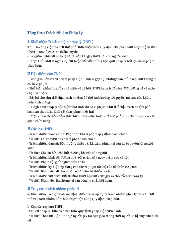 Tong Hop Trach Nhiem Phap Ly | PDF