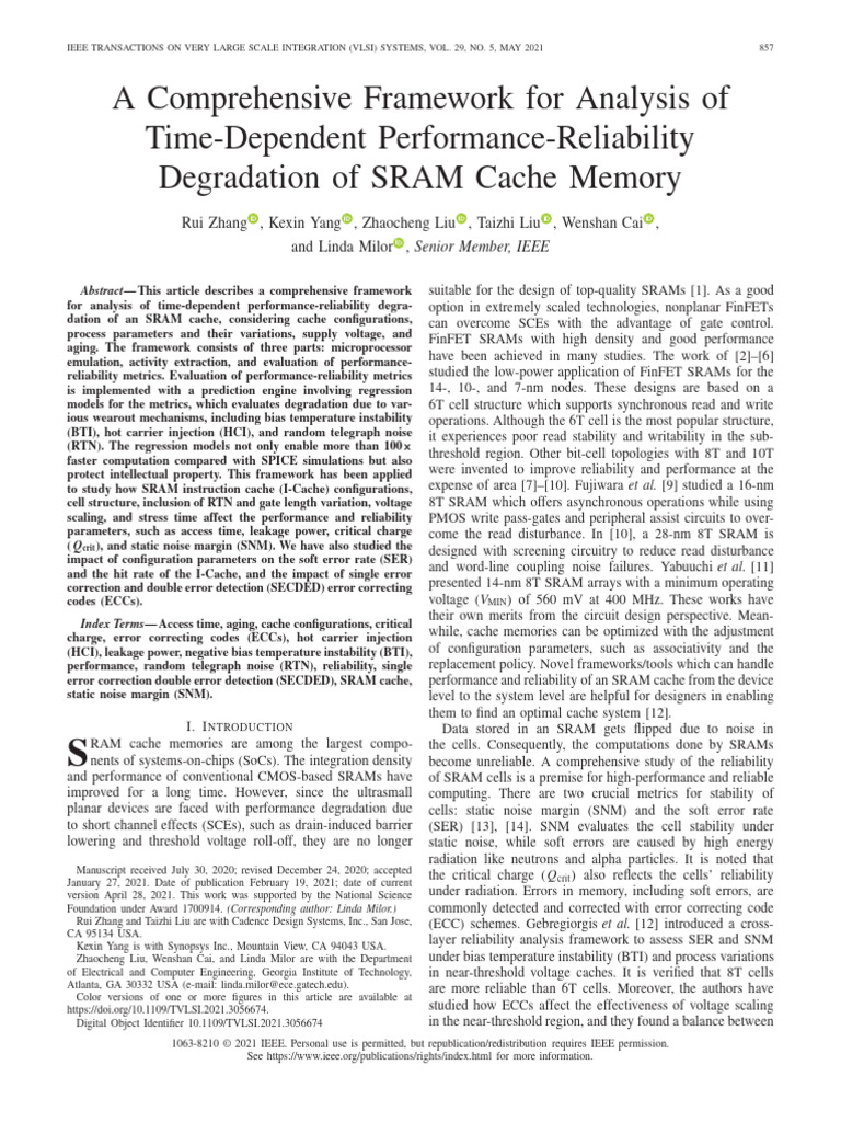 A Comprehensive Framework For Analysis of Time-Dependent Performance-Reliability Degradation of ...