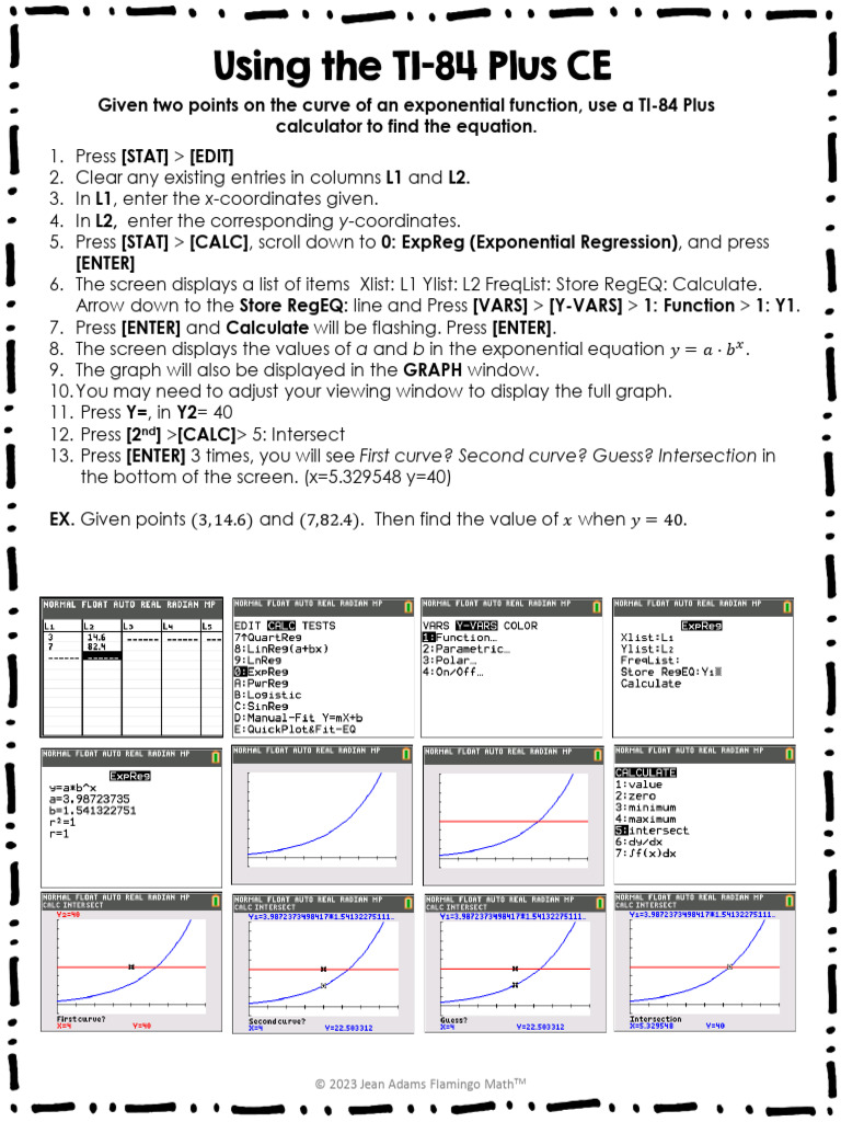 TI-84 Calculator Cheat Sheet Unit 2 | PDF | Regression Analysis ...