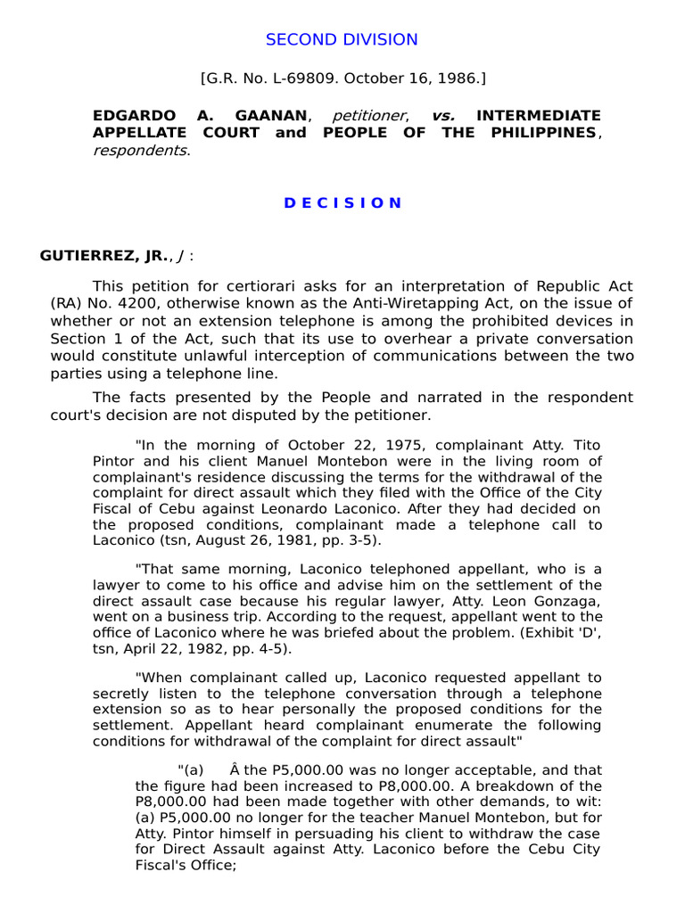 Gaanan v. Intermediate Appellate Court | PDF | Appeal | Statutory ...
