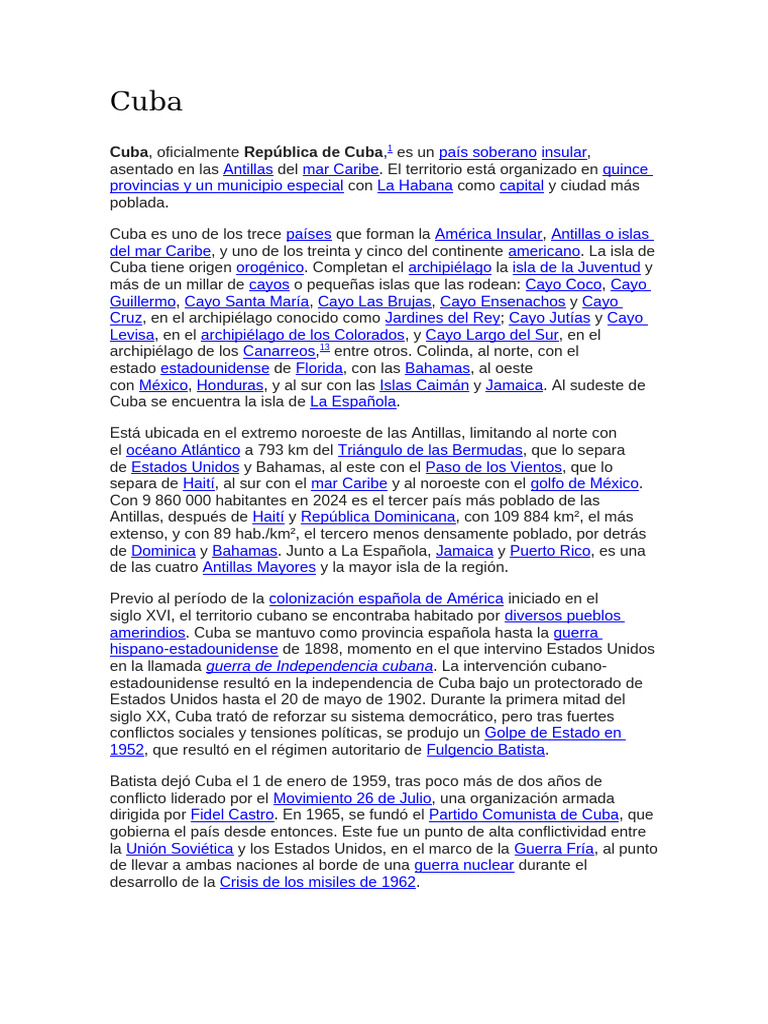 cuba | PDF | Cuba | Antillas