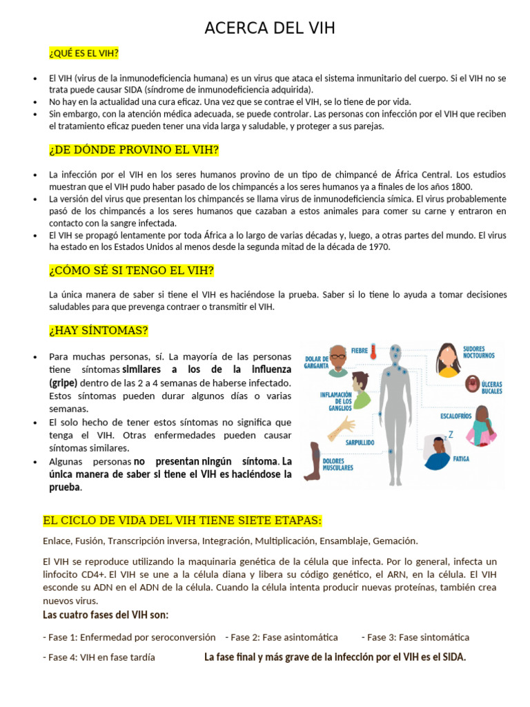 Acerca Del Vih | PDF | VIH | VIH / SIDA