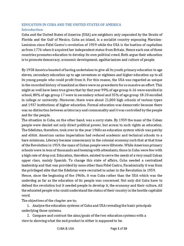 Education in Cuba and The USA | PDF | Academic Degree | Cuba