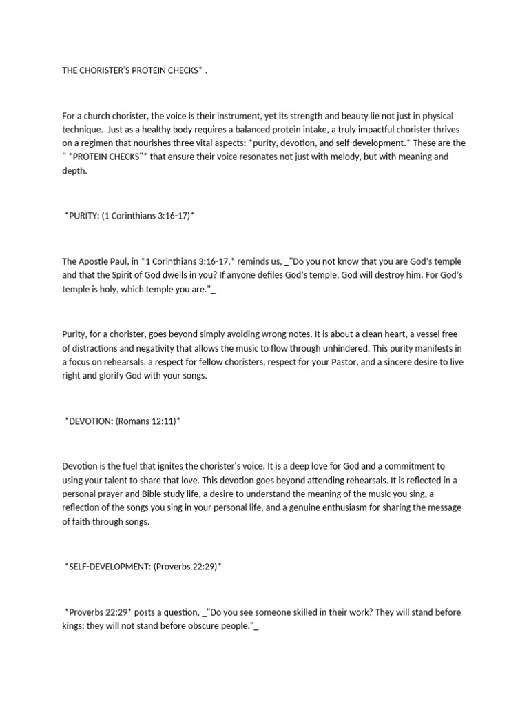 Choir Prayer | PDF