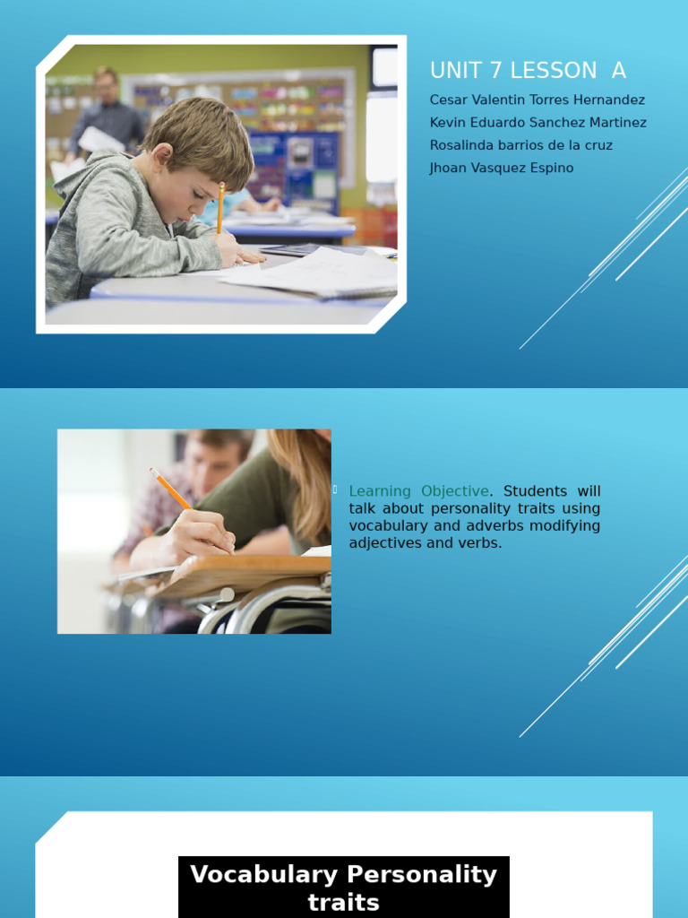 Unit 7 Lesson A | PDF | Self-Improvement