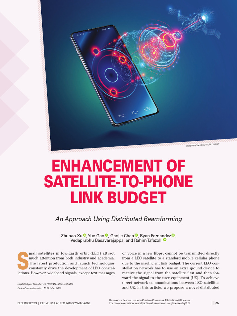 Enhancing LEO Satellite Link Budget | PDF | Antenna (Radio) | Satellite