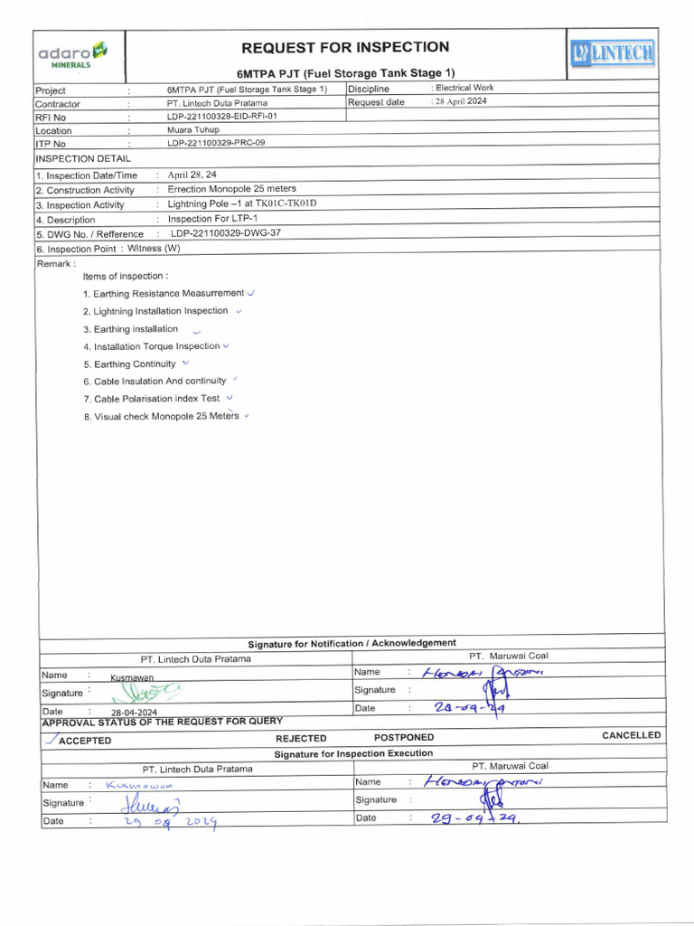 LDP 221100329 EID RFI 01 Erection Monopole 25m | PDF