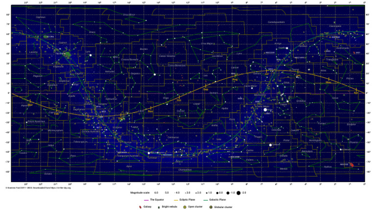 Constellations Map Equ1110112 | PDF | Galaxy | Sky Regions