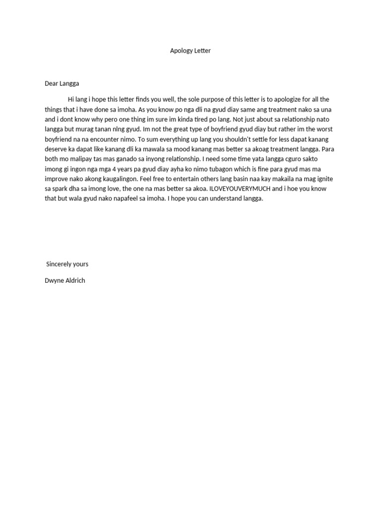 Apology Letter-WPS Office | PDF