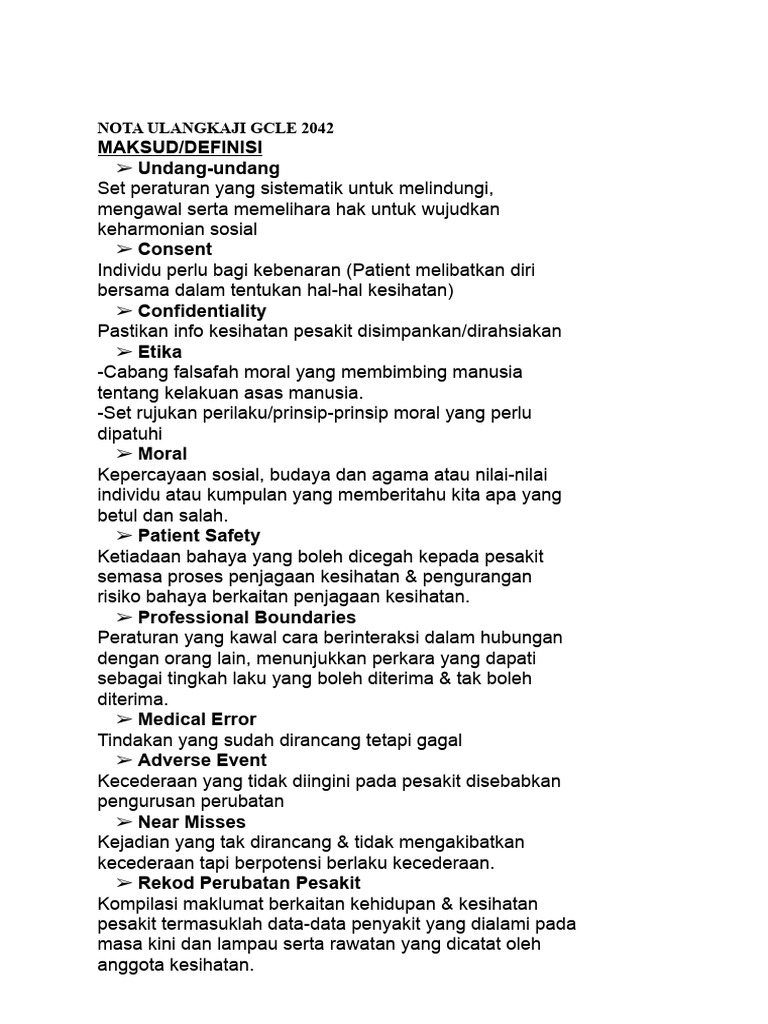 Nota Ulangkaji Gcle 2042 | PDF