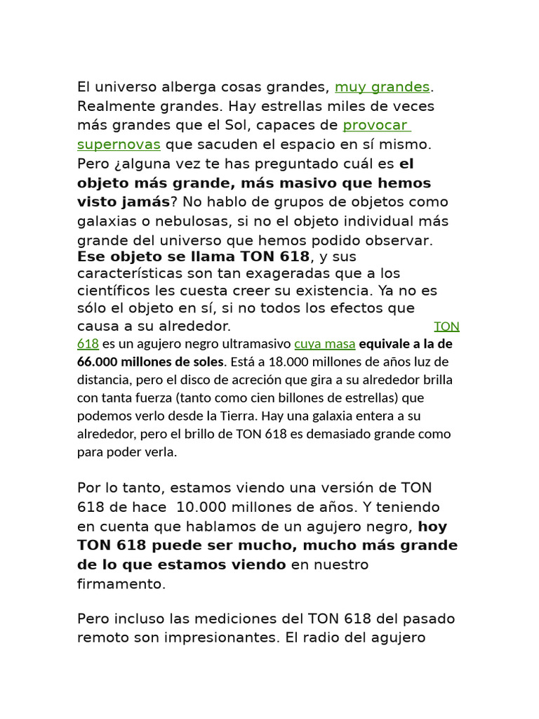 TON 618: El agujero negro más grande | PDF