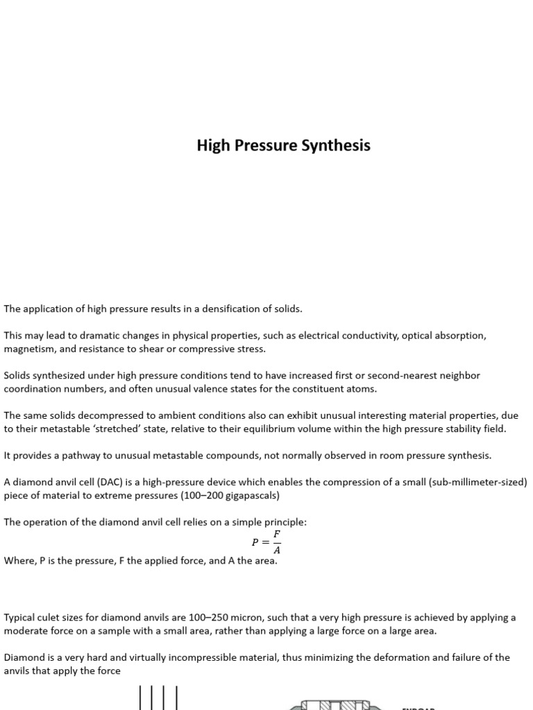 High Pressure Synthesis-Glass | PDF | Glasses | Diamond