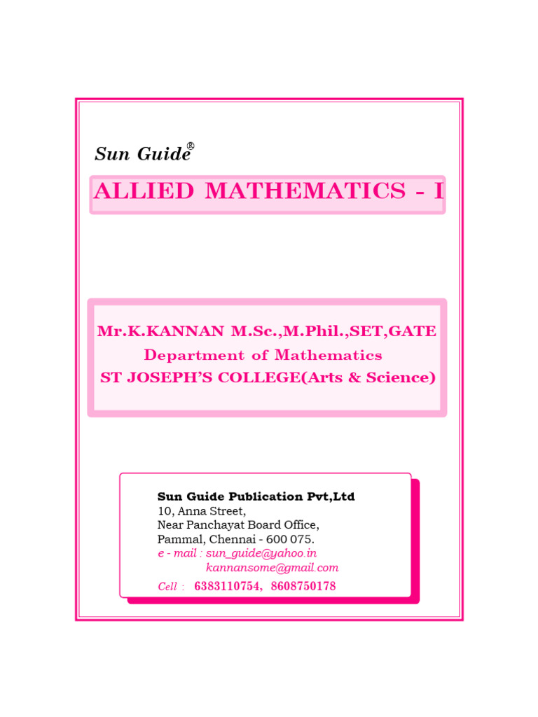 Allied Mathematics I Guide | PDF | Numerical Analysis | Mathematics