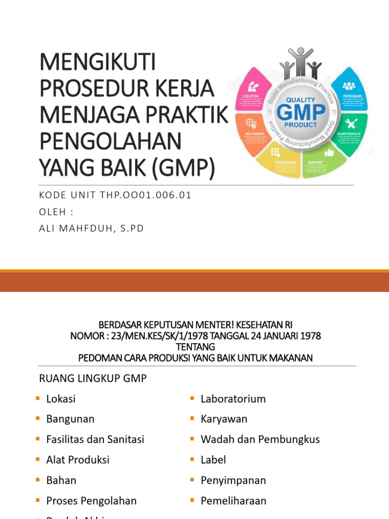 Kegunaan Penerapan GMP dalam Produksi | PDF