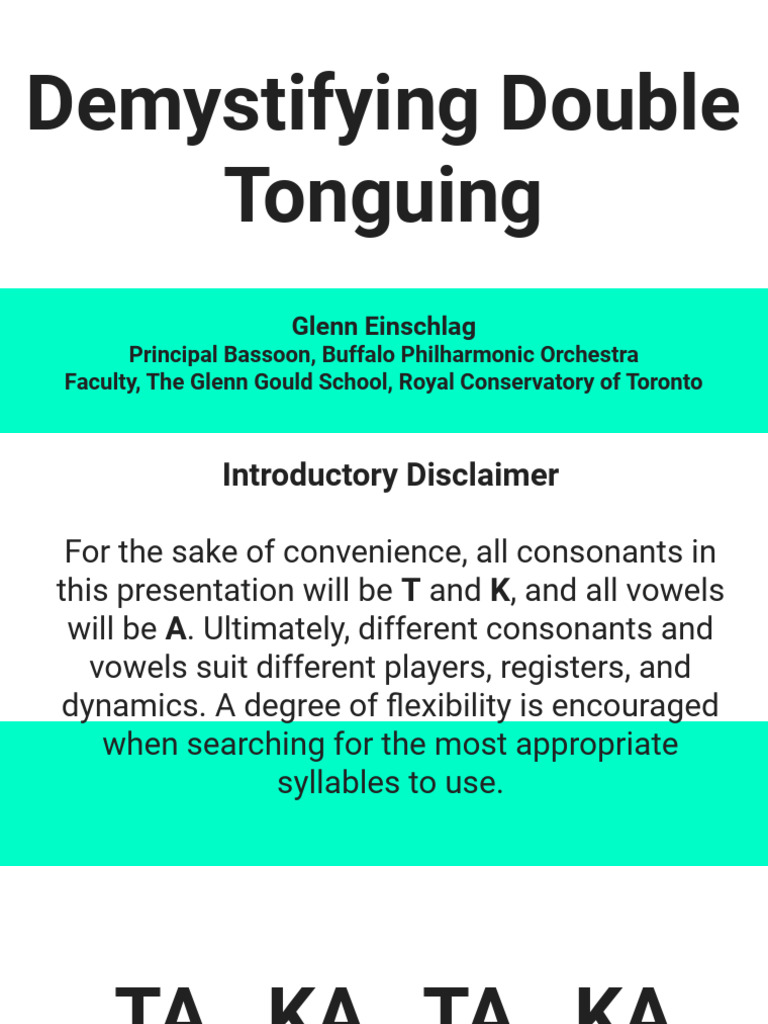 Double Tonguing Techniques for Musicians | PDF | Human Voice | Phonetics