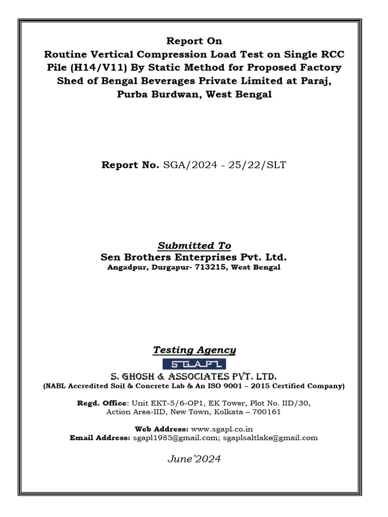 Static Load Test Report - H14-V11 | PDF | Deep Foundation