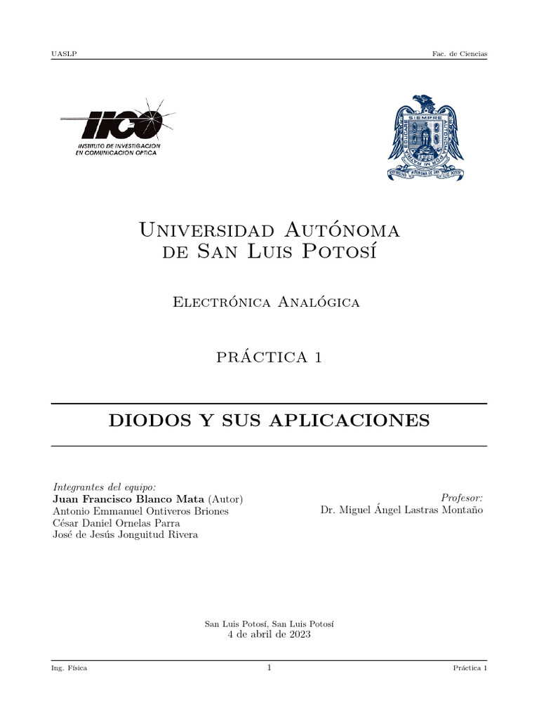 Reporte Práctica1 | PDF | Rectificador | Diodo