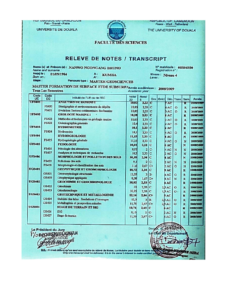 M.sc.1 Transcript | PDF