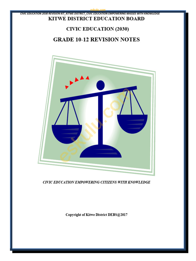 Grade 10 To 12 Civic Education Revision Pamphlet | PDF | Cost Of Living ...