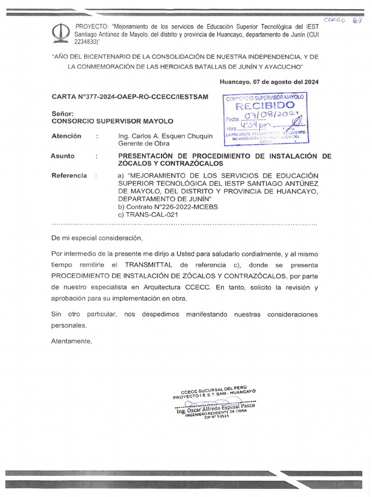 Trans-Cal-021 - Procedimiento Zocalos y Contrazocalos | PDF