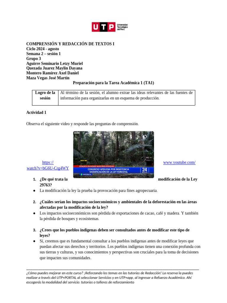 S02 - S1-Preparacion para La TA1 (Material) 2024 agosto-1-GRUPO3 | PDF ...