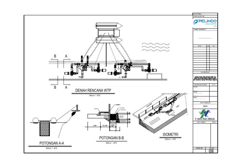 Skala 1: NTS: Area Intake Existing Ke WTP Area Intake Baru | PDF