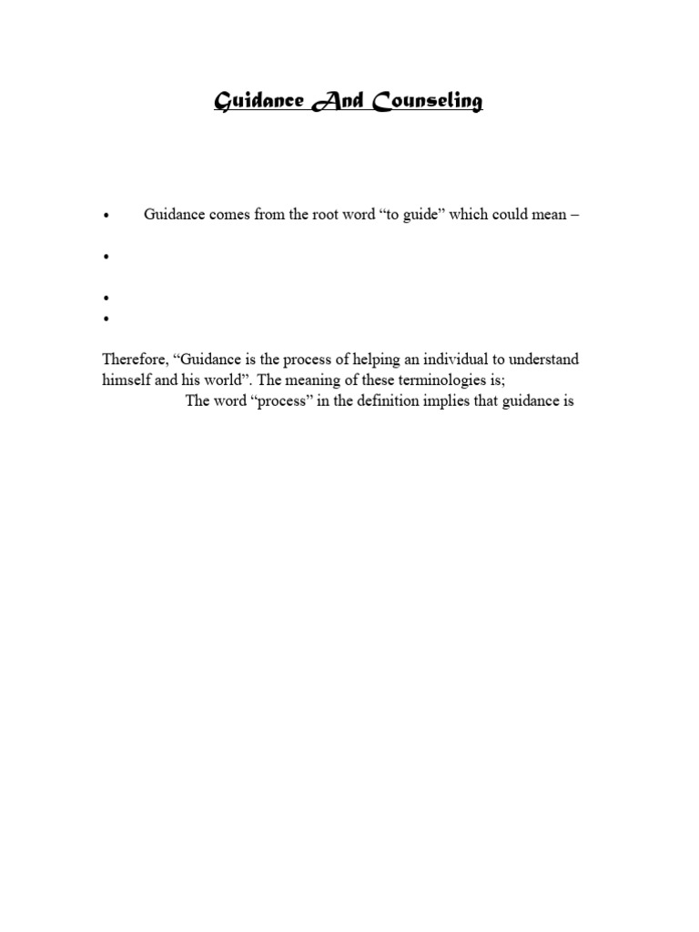 GUIDANCE-AND-COUNSELLING-FULL-NOTE | PDF | Counseling Psychology | Teachers