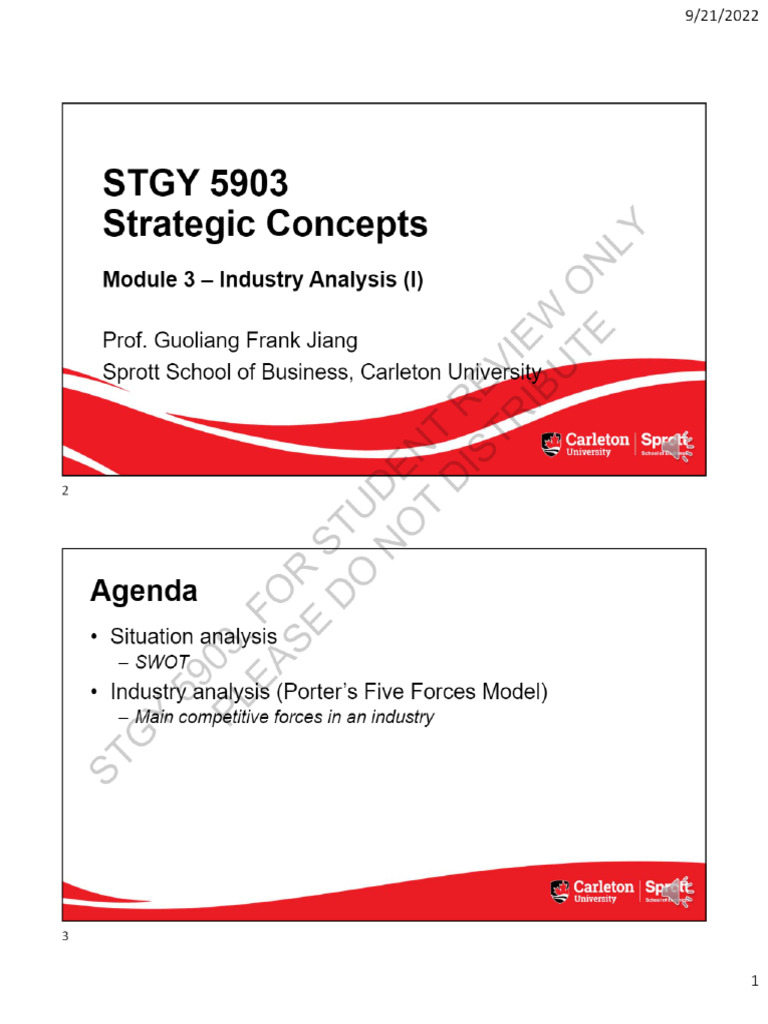 Module 3 Lecture Slides - STGY5903V Strategic Concepts (LEC) Fall 2024 | PDF
