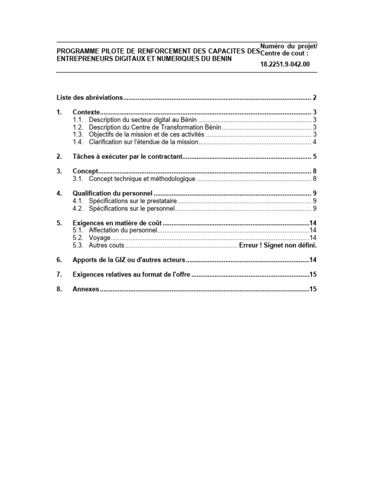 Renforcement des compétences numériques au Bénin | PDF ...