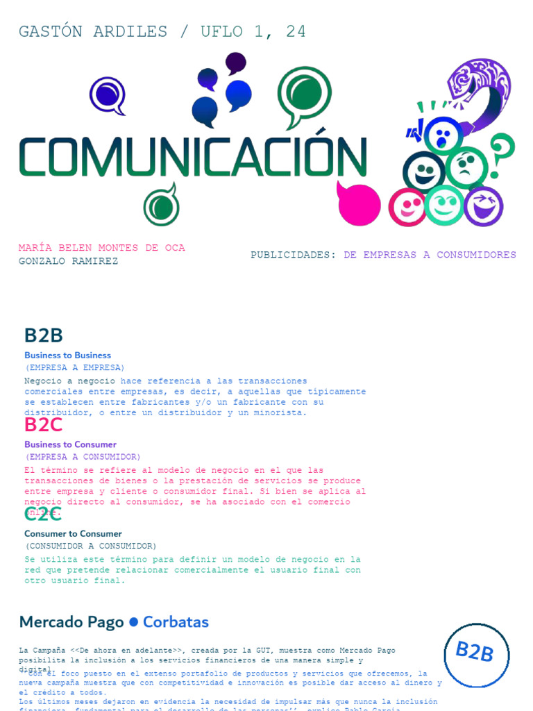 Comunicacion 1 - Publicidades - B2B B2C y C2C 2 | PDF | Business | Industrias de servicio